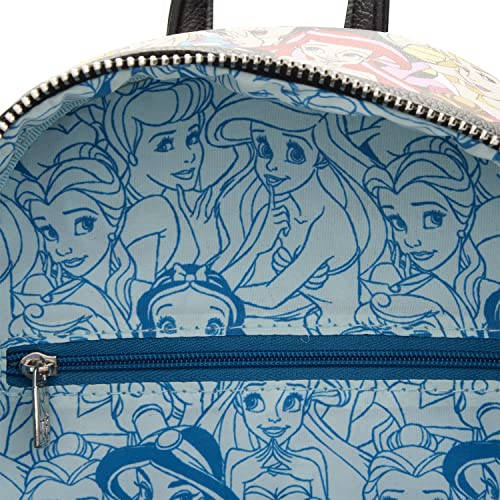 Loungefly Disney Princesses Allover Print Womens Double Strap Shoulder Bag Purse