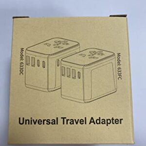 Universal Travel Adapter with USB C PD 30W Fast Charging, BOKHOM International Travel Adapter with 3 USB C and 2 USB-A, Dual 10A Fuses Travel Adapter Worldwide Travel Charger for EU UK US AU