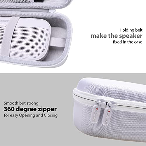 LTGEM Case for Bose Soundlink Flex Bluetooth Portable Speaker,Hard Storage Travel Protective Carrying Bag,White