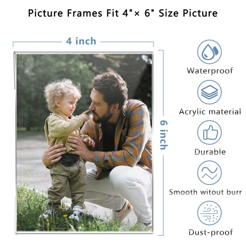 DZZ 12 PCS Picture Frame, 4x6 Clear Acrylic Picture Frames and 6x4 Picture Frame Each Size 6 PCS