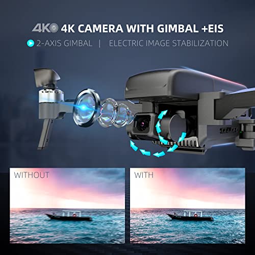 Cheerwing 2-Axis Gimbal GPS Drone with 4K EIS Camera for Adults Beginner, U38S Foldable 5G FPV Drone Quadcopter with Brushless Motor, Smart Return Home, Follow Me, Waypoint Flight