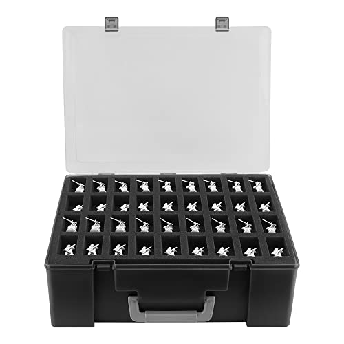 TPCY Miniature Storage Sturdy Carrying Figure Case -108 Slot Figurine Minature Carrying Case ,Compatible with Warhammer 40k, Dungeons & Dragons and More (Blackness)