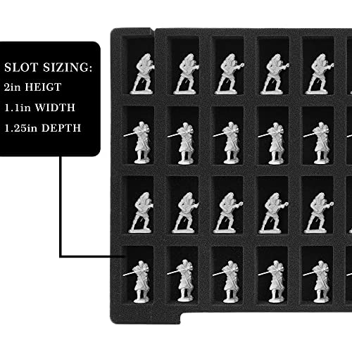 TPCY Miniature Storage Sturdy Carrying Figure Case -108 Slot Figurine Minature Carrying Case ,Compatible with Warhammer 40k, Dungeons & Dragons and More (Blackness)