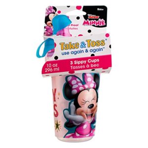 the first years take & toss disney sippy cups, minnie mouse, 10 oz, 3 ct