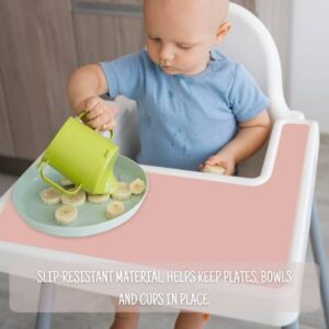 High Chair Placemat for IKEA Antilop Baby High Chair, Silicone Placemats, High Chair Tray Finger Foods Placemat for Boys and Girls, Babies, Toddlers (Blush)