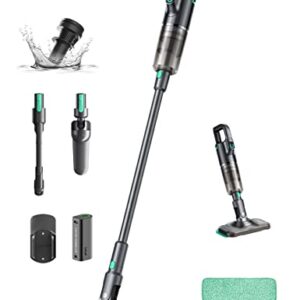 LiTHELi Cordless Vacuum Cleaner, 10000Pa/6000Pa Stick Vacuum with Mop Pad, Brushless Motor for Hard Floor, with 2 * 4Ah Swappable Battery