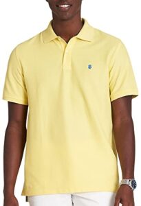 izod mens solid advantage performance polo shirt large yellow