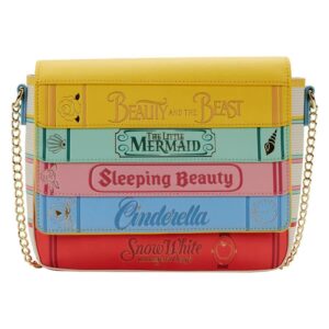 loungefly disney princess books classic crossbody bag disney princess one size