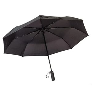 Brookstone Compact Umbrella with Flashlight for Dark Nights,Weather Resistant, Water Proof ,Light and Portable for Purse,Car,Backpack, Travel Size, Fits in Bag,Convenient & Led Flashlight, Automatic button to open and rotatable shaft handheld for easy gri