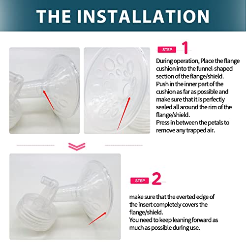 Begical Silicone Flange Cushions Insert 21mm Compatible with Spectra/Medela/BabyBuddha 24mm and Ameda 25mm Shields/Flanges Replace Flange Inserts Spectra Breastpump Parts Reduce 24mm to 21mm 2pc