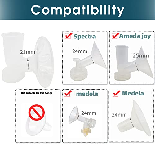 Begical Silicone Flange Cushions Insert 21mm Compatible with Spectra/Medela/BabyBuddha 24mm and Ameda 25mm Shields/Flanges Replace Flange Inserts Spectra Breastpump Parts Reduce 24mm to 21mm 2pc