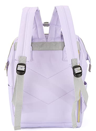 Himawari Laptop Backpack for Women&Men,Wide Open Large USB Charging Port 15.6 Inch Laptop Doctor College Work Bag(9001-Light purple)