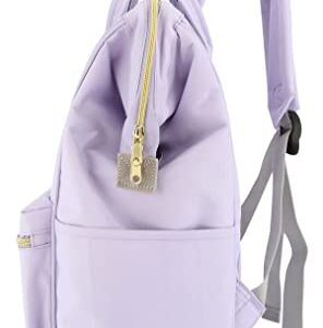 Himawari Laptop Backpack for Women&Men,Wide Open Large USB Charging Port 15.6 Inch Laptop Doctor College Work Bag(9001-Light purple)