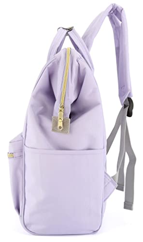 Himawari Laptop Backpack for Women&Men,Wide Open Large USB Charging Port 15.6 Inch Laptop Doctor College Work Bag(9001-Light purple)