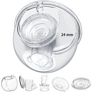 veoiramc wearable breast pump parts accessories replace silicone diaphragm/duckbill valve/collector(180ml)/linker/flange, compatible suitable s9/s10/s12, original part accessories replacement(24mm)