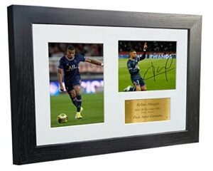 12x8 a4 kylian mbappé psg paris saint-germain autographed signed photo photograph picture frame football soccer poster gift