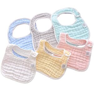 bibs baby muslin bibs unisex-baby drool bibs lap-shoulder drool cloths adjustable multi-use scarf bibs 8-layer 100% organic cotton with super absorbent& soft drooling bibs breathable for boys girls