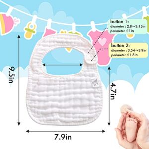 Bibs Baby Muslin Bibs unisex-Baby Drool Bibs Lap-shoulder Drool Cloths Adjustable Multi-Use Scarf Bibs 8-Layer 100% Organic Cotton With Super Absorbent& Soft Drooling Bibs Breathable for Boys Girls