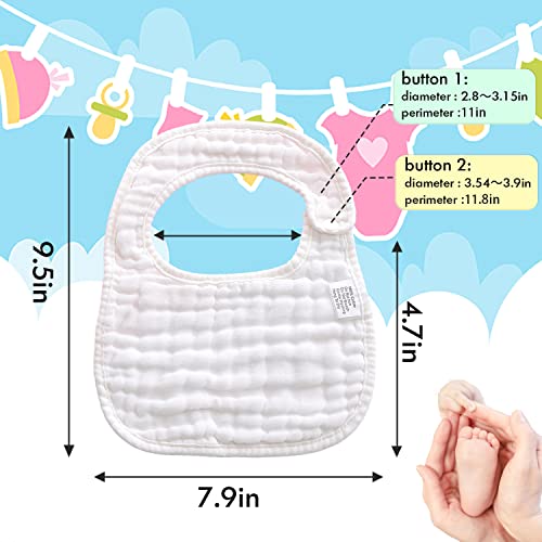 Bibs Baby Muslin Bibs unisex-Baby Drool Bibs Lap-shoulder Drool Cloths Adjustable Multi-Use Scarf Bibs 8-Layer 100% Organic Cotton With Super Absorbent& Soft Drooling Bibs Breathable for Boys Girls