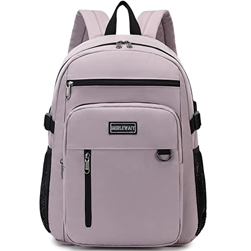 MIRLEWAIY Casual Laptop Daypack Girls Travel Backpack Lightweight School Bookbag Work Bag For High School student water-resistent, Pink Purple