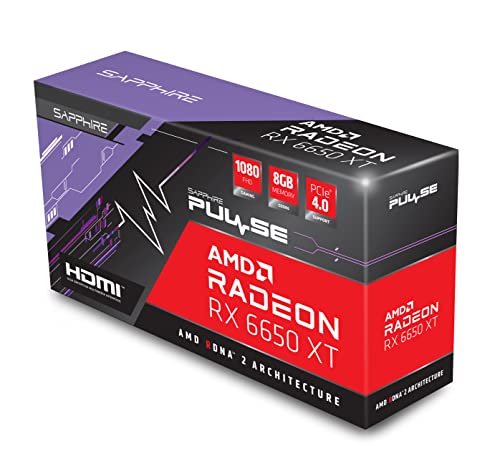 Sapphire 11319-03-20G Pulse AMD Radeon RX 6650 XT Gaming Graphics Card with 8GB GDDR6, AMD RDNA 2, Black