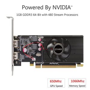 QTHREE Radeon HD 6570 Graphics Card,Dual HDMI,1GB,GDDR3,64-Bits,Low Profile Computer GPU,Desktop Video Card for PC Gaming,DirectX 11,PCI-Express 2.0 X16