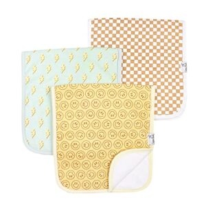 Baby Burp Cloth Large 21''x10'' Size Premium Absorbent Triple Layer 3-Pack Gift Set"Vance" by Copper Pearl