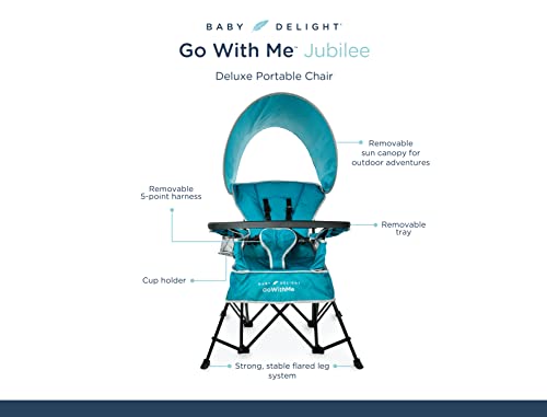 Baby Delight Go with Me Jubilee Deluxe Portable Chair | Indoor and Outdoor | Sun Canopy | Teal