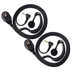 hys radio earpiece soft rubber g shape earhook law enforcement tactical headset for motorola walkie talkie t200tp t260 t100 t100tp t402 t460 t465 t600 t605 t800 talkabout radio(pack of 2)