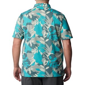 Columbia Men's Thistletown Hills Polo, Ice Green Floriated, Small