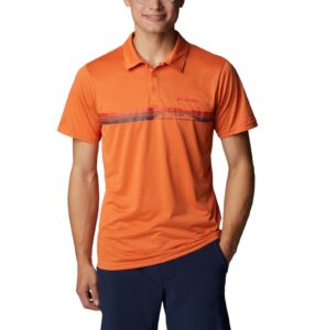 columbia men's hike novelty polo, desert orange, medium