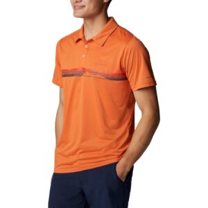 Columbia Men's Hike Novelty Polo, Desert Orange, Medium