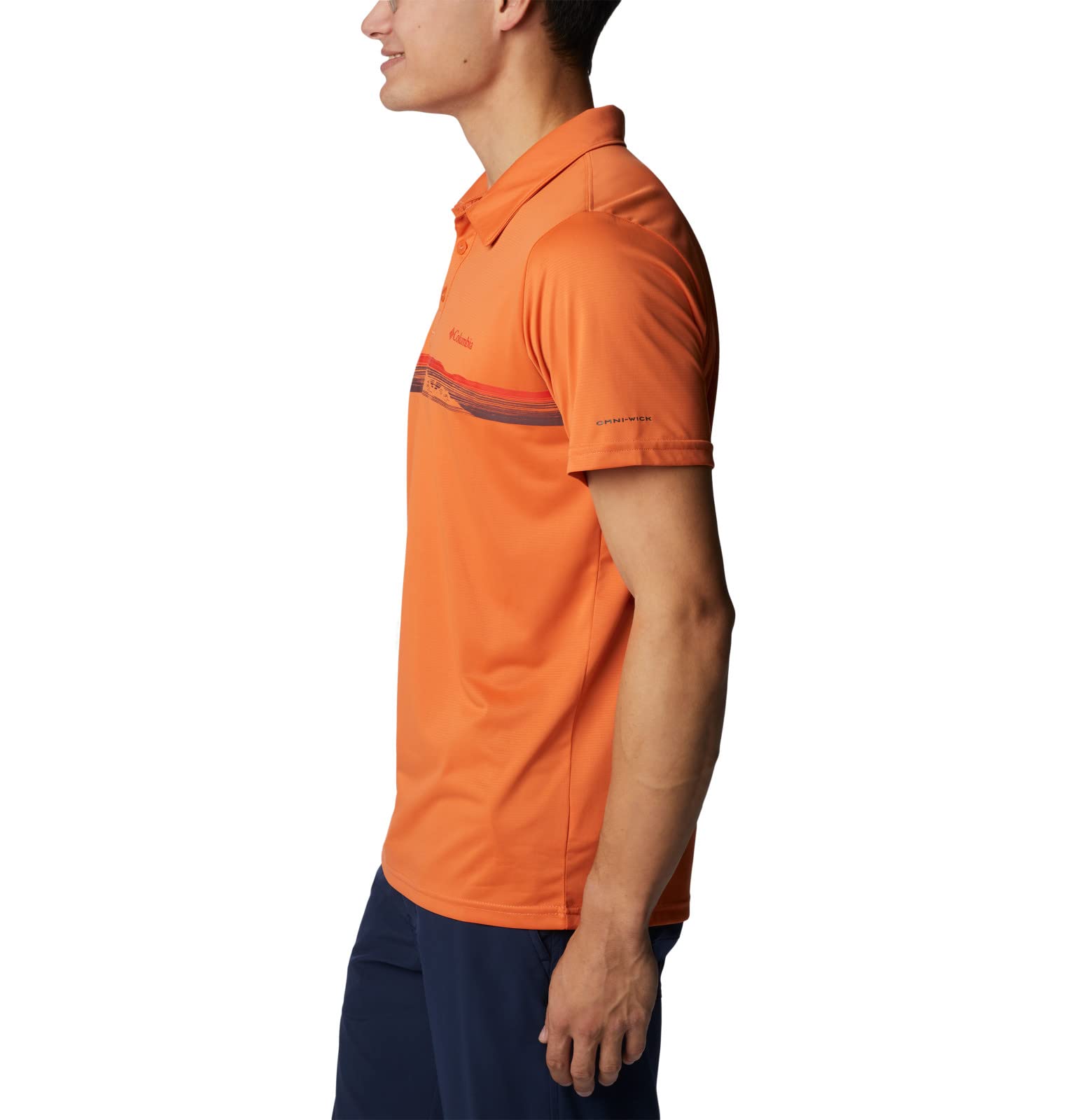 Columbia Men's Hike Novelty Polo, Desert Orange, Medium