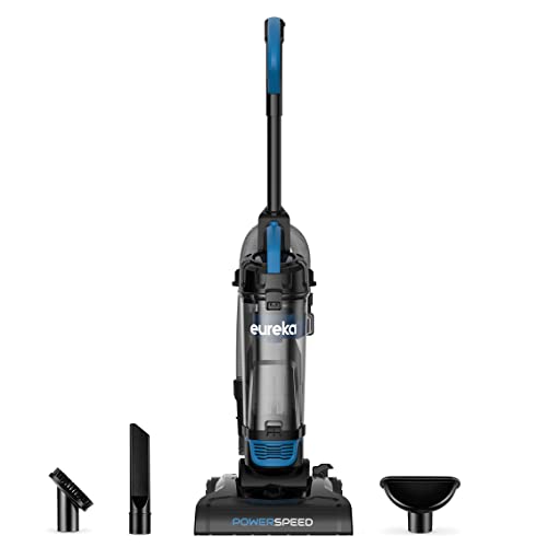 EUREKA PowerSpeed Upright Cleaner Carpet and Floor Lightweight Powerful Bagless Vacuum, NEU185 w/Washable Filter, Black