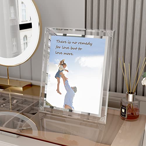 HORLIMER 8x10 Picture Frame Set of 2, Glass Photo Frame 8 by 10 for Tabletop, Horizontally or Vertically