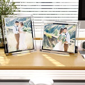 HORLIMER 8x10 Picture Frame Set of 2, Glass Photo Frame 8 by 10 for Tabletop, Horizontally or Vertically