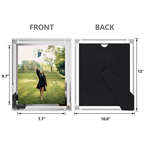 HORLIMER 8x10 Picture Frame Set of 2, Glass Photo Frame 8 by 10 for Tabletop, Horizontally or Vertically