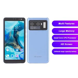 ASHATA M12 Uitra Unlocked Android Smartphone, 5.45in HD Full Screen Unlocked Cellphone, 2GB 32GB Storage, 2MP 5MP Camera, Face Recognition, 2200mah Battery, Dual Cards Dual Standby(Blue)