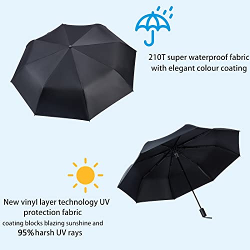 NOOFORMER Compact Travel sun&rain Umbrella - Lightweight Small Windproof Waterproof Folding Parasol Umbrellas with 95% UV Protection for Men Women Kids Multiple Colors