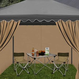 AONEAR Gazebo Privacy Curtains 10' x 10' with Zipper 4-Panels Side Wall Universal Replacement for Patio, Outdoor Canopy, Garden and Backyard (Curtain Only)