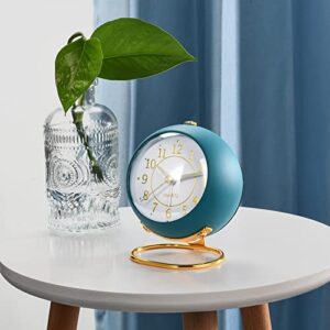 Tetino Analog Alarm Clocks,Retro Backlight Cute Simple Design Small Desk Clock with Night Light,Silent Non-Ticking,Battery Powered,for Kids,Bedroom,Travel,Kitchen,Bedside Desktop.(Green)