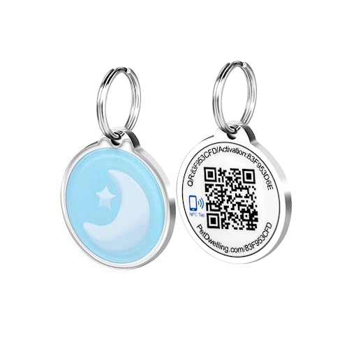 Pet Dwelling Cool Symbol NFC - QR Code Pet ID Tag for Dogs and Cats Link to Online Pet Profile, and Instant Email Alert with Tag Scanned Location