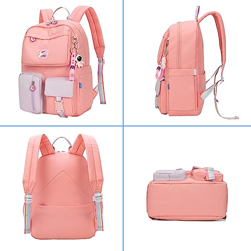 AUOBAG Backpacks for Girls Backpack for School Suitable Ages 6-8 Kids - Pass CPSC Certified - Gift Cute Pendant