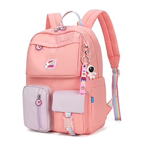 AUOBAG Backpacks for Girls Backpack for School Suitable Ages 6-8 Kids - Pass CPSC Certified - Gift Cute Pendant