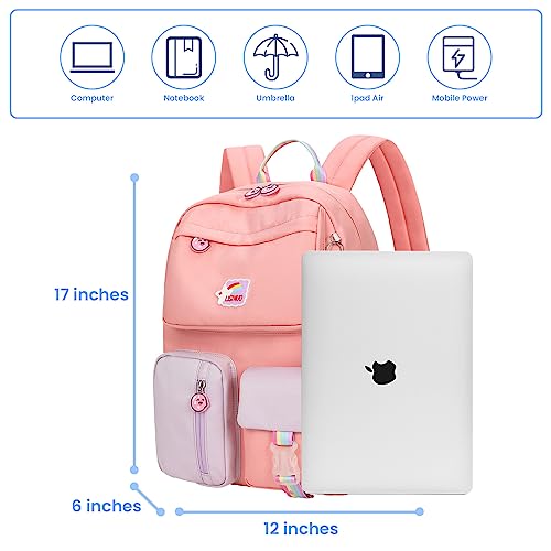 AUOBAG Backpacks for Girls Backpack for School Suitable Ages 6-8 Kids - Pass CPSC Certified - Gift Cute Pendant