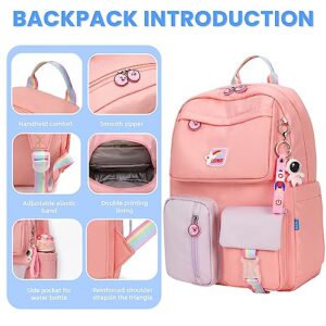 AUOBAG Backpacks for Girls Backpack for School Suitable Ages 6-8 Kids - Pass CPSC Certified - Gift Cute Pendant