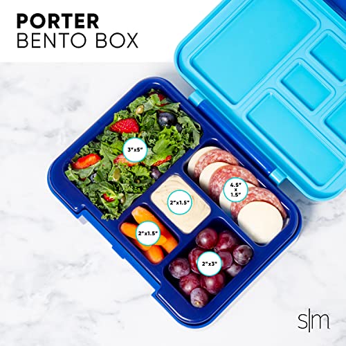 Simple Modern Bento Lunch Box for Kids | BPA Free, Leakproof, Dishwasher Safe | Lunch Container for Boys, Toddlers | Porter Collection | 5 Compartments | Dinosaur Roar