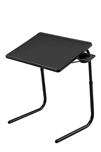 Boidheach TV Tray Stand is an Adjustable Angle Sofa Stand Coffee Table with six Height adjustments and Three Angles,Retractable Cup Holder, Convenient and Comfortable tv Tray