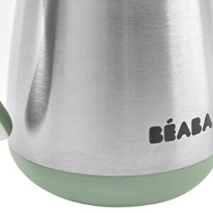 Beaba Stainless Steel Sippy Cup, Straw Sippy Cup with Handles, Toddler Sippy Cups, Baby Sippy Cup, Insulated Cup, Insulated Cup, 8+ mths, 8.5 oz, Sage