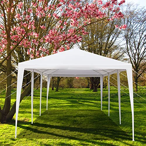 GIVIMO Party Canopy Tent 10x30 with Sidewalls White Gazebo Canopy Tents for Outdoor Wedding (10 * 30 with 5 Side Wall)